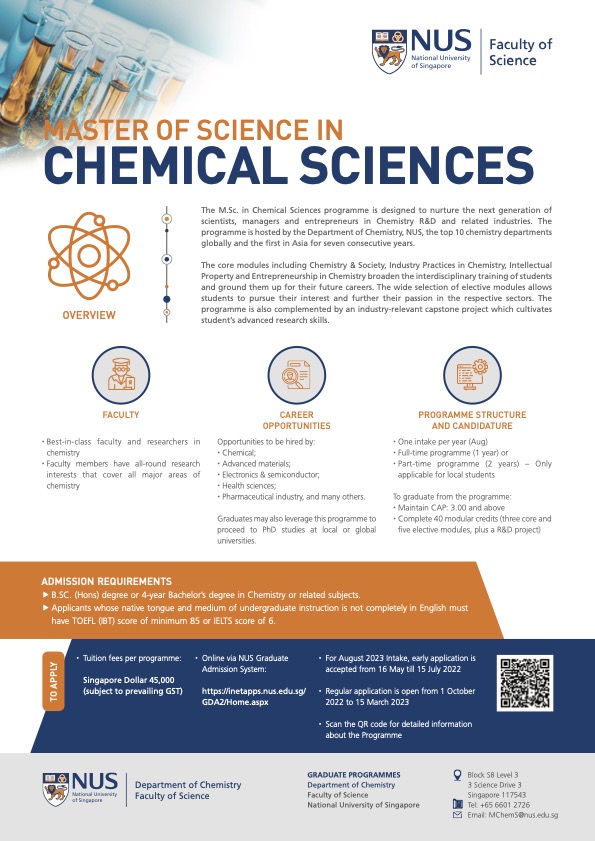 Master of Science in Chemical Sciences programme (National University ...